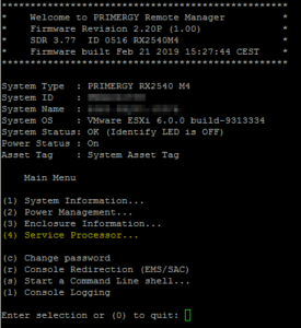 Reset Remote Management on Fujitsu Primergy Servers